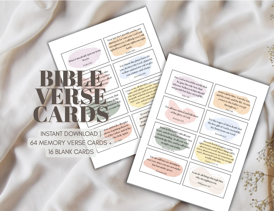 Memory Verse Cards Printable | Bible Verse Cards | Bible Study Tools ...