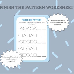 Finish the Pattern Worksheet School Worksheet Learning Resource ...