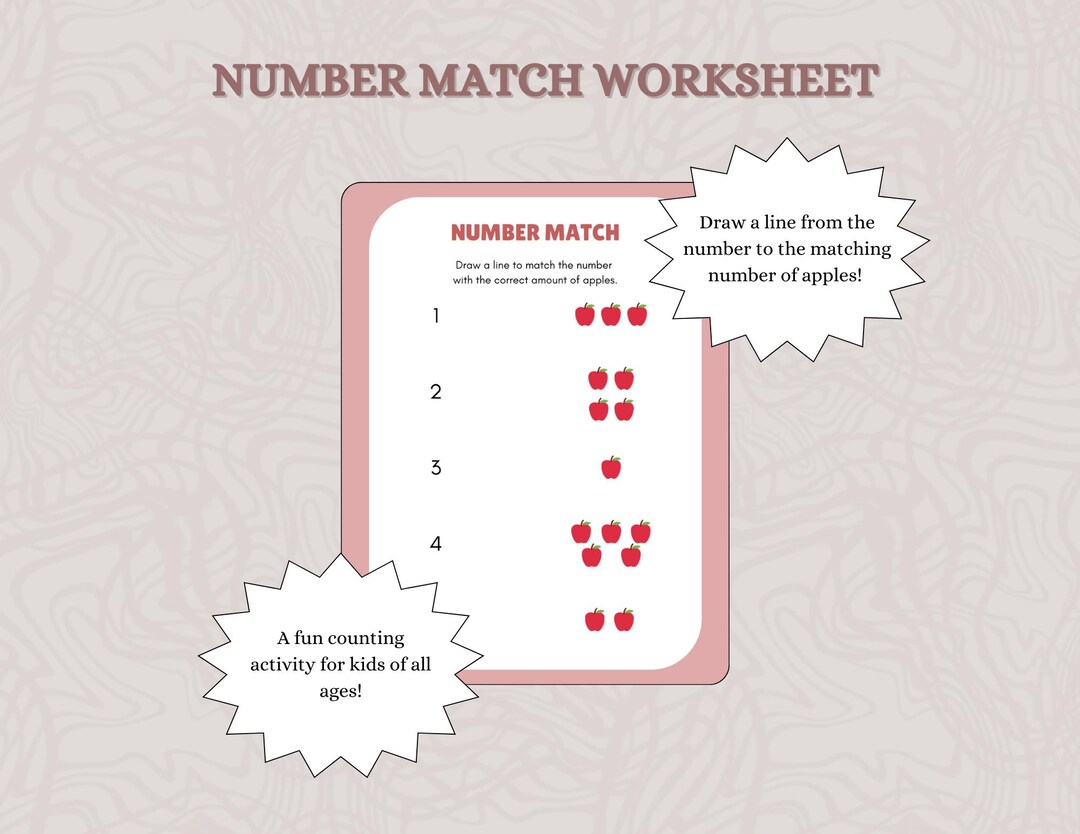 Number Match Worksheet School Worksheet Learning Resource Homeschool ...