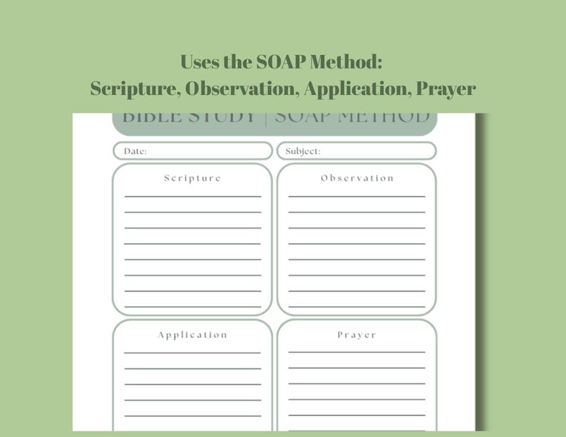 Bible Study Notes Template | SOAP Method Bible Study | Verse Mapping ...