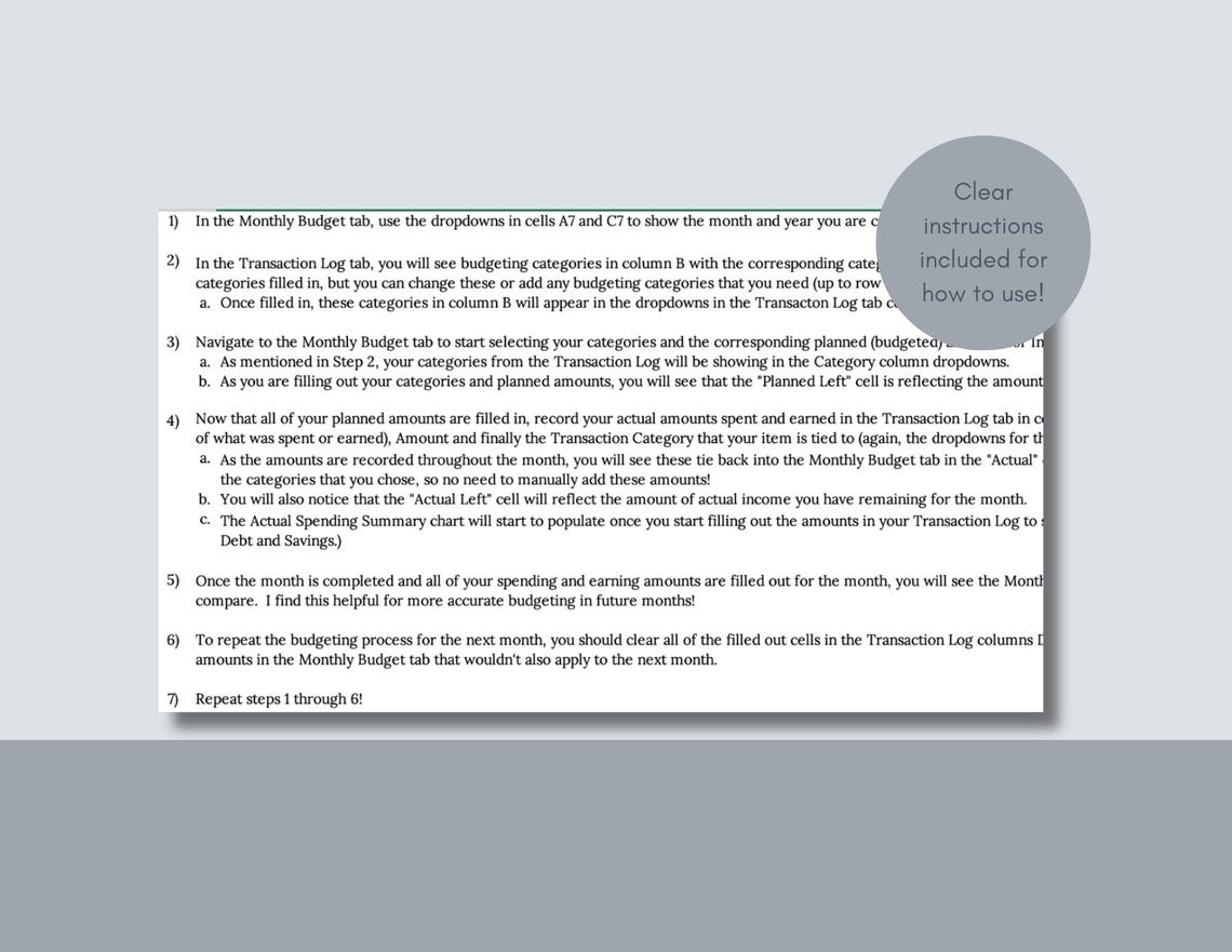 Monthly Budget Template | Microsoft Excel Budget | Budget Spreadsheet ...