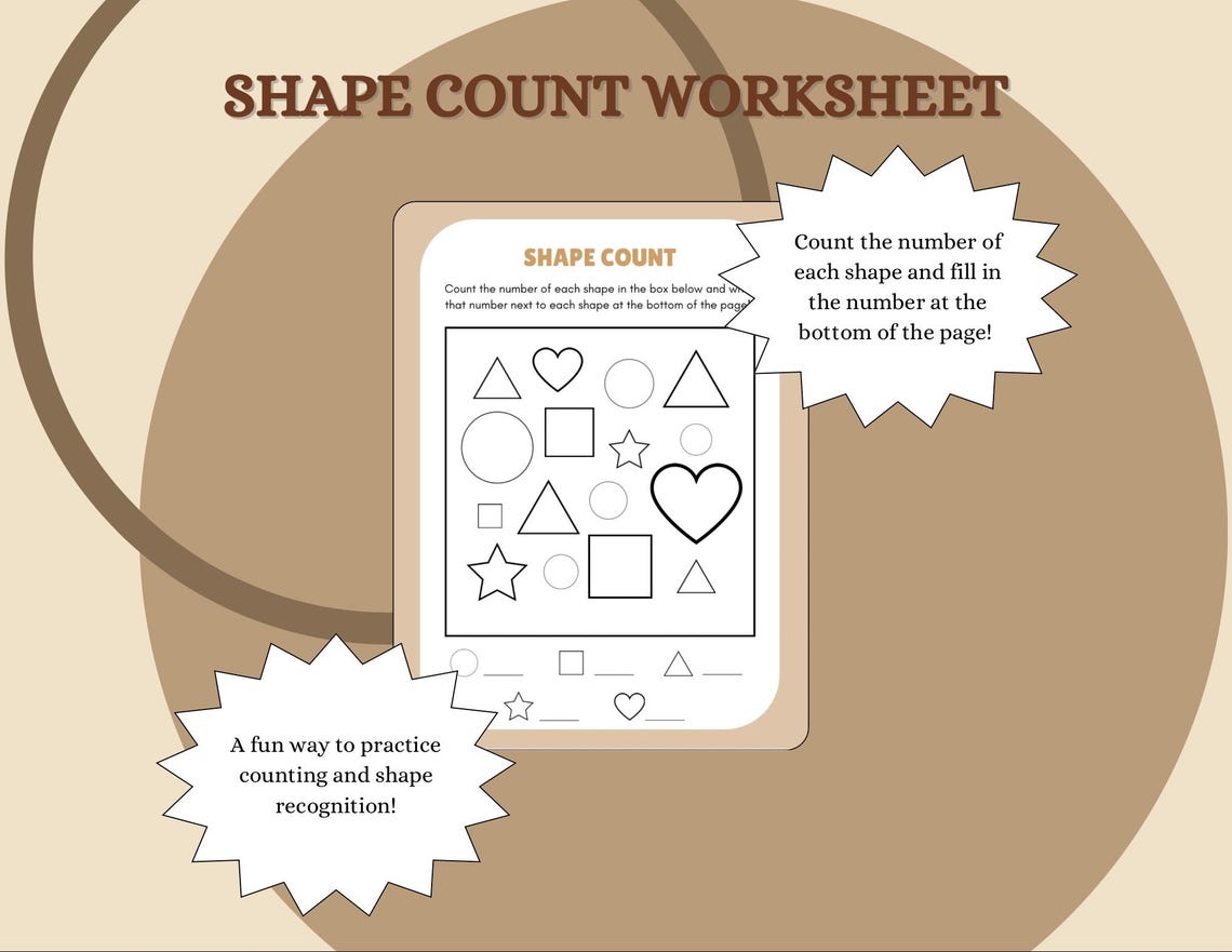 Shape Count Worksheet School Worksheet Learning Resource Homeschool ...
