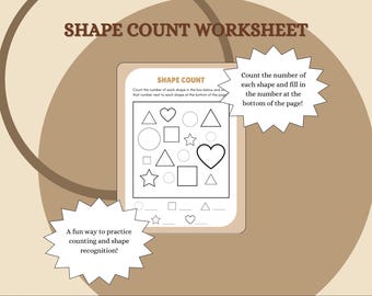 Shape Count Worksheet School Worksheet Learning Resource Homeschool ...