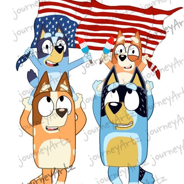 Bluey Fourth of July - Etsy