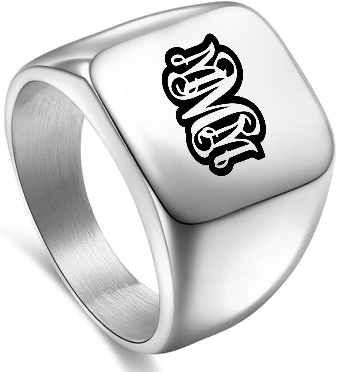 14k Gold Square Signet Ring-monogram Ring-gold Signet Ring-monogram ...