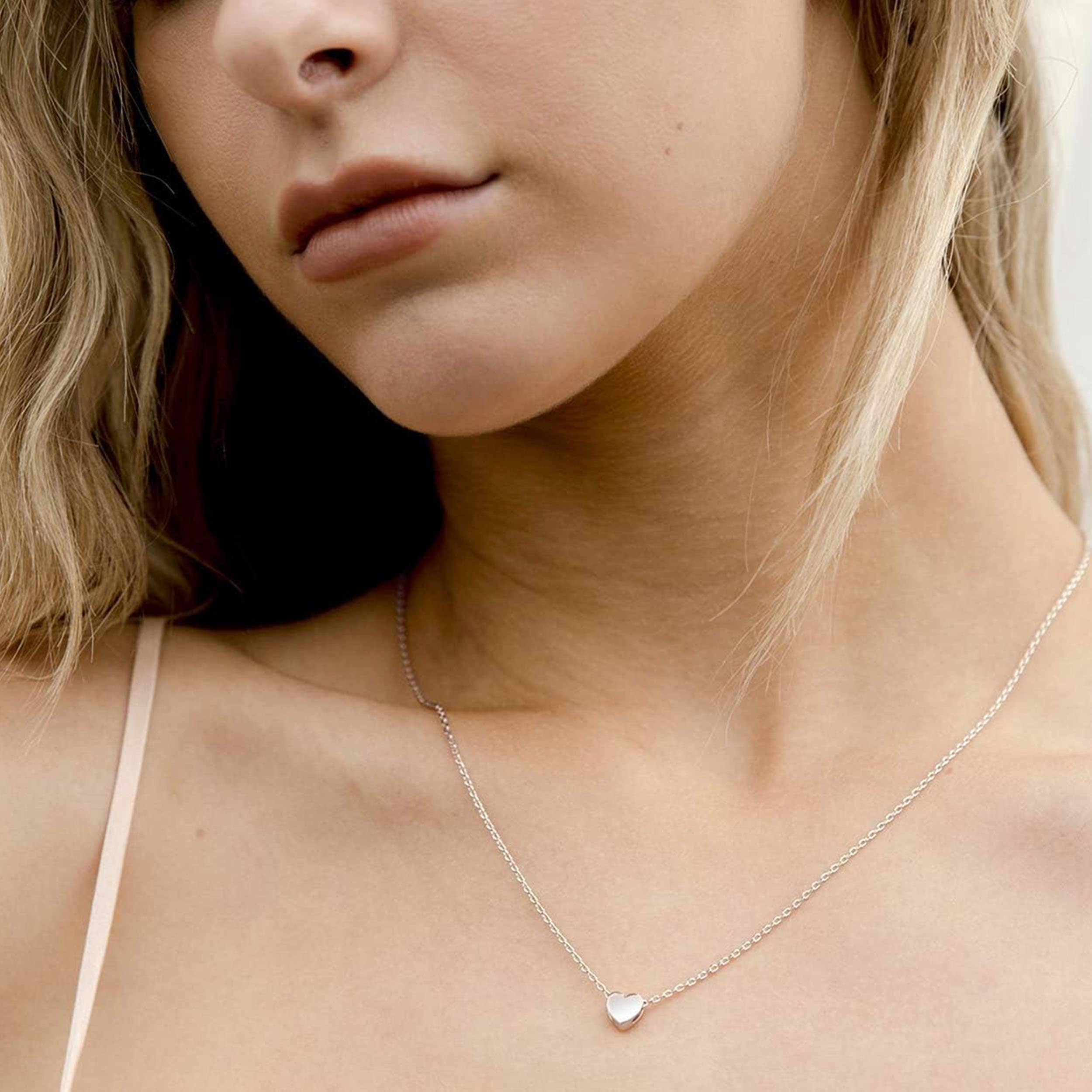 Personalized Heart Necklace Customized Heart Pendant Engraved Name ...