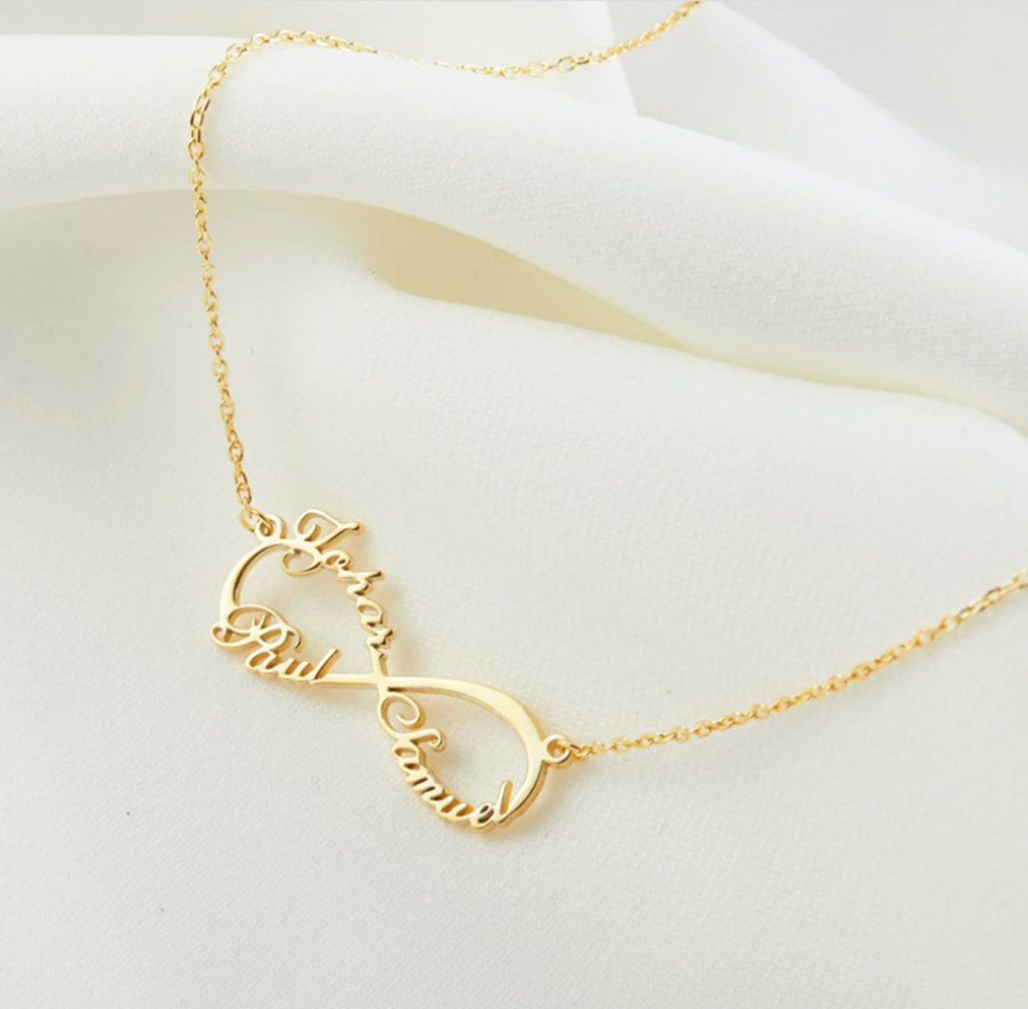 Custom Infinity Name Necklace , Handmade Multiple Name Necklace ...