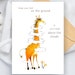 Printable Encouragement Card, Cute Giraffe With Clouds, Foldable, Blank ...