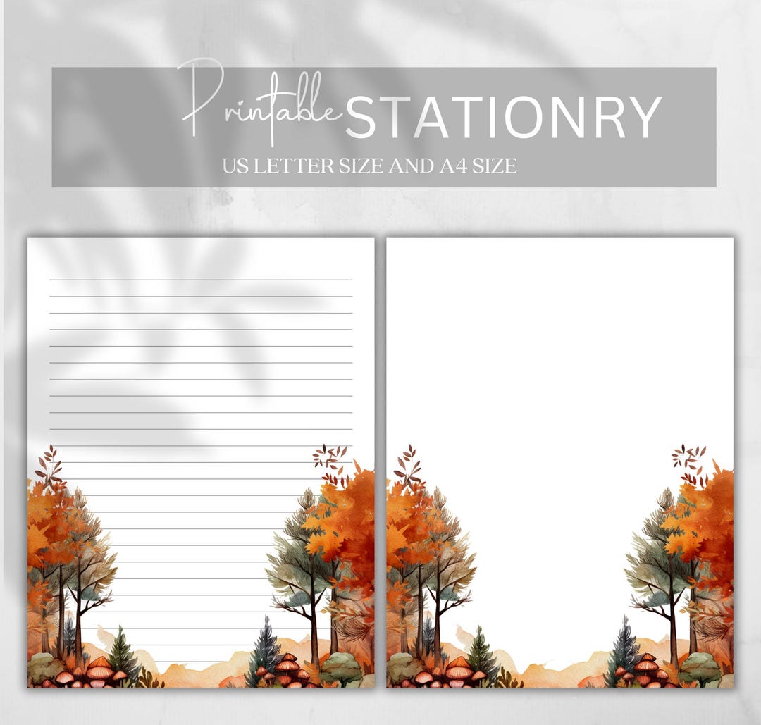 Printable Stationery, Autumn Writing Paper, Printable Letter Writing ...