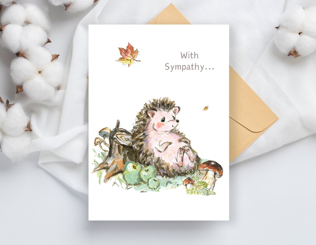 Printable Cute Hedgehog Card, Cute Hedgehog in Nature, Foldable, Blank ...