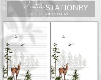 Printable Stationery, Winter Writing Paper, Printable Letter Writing ...