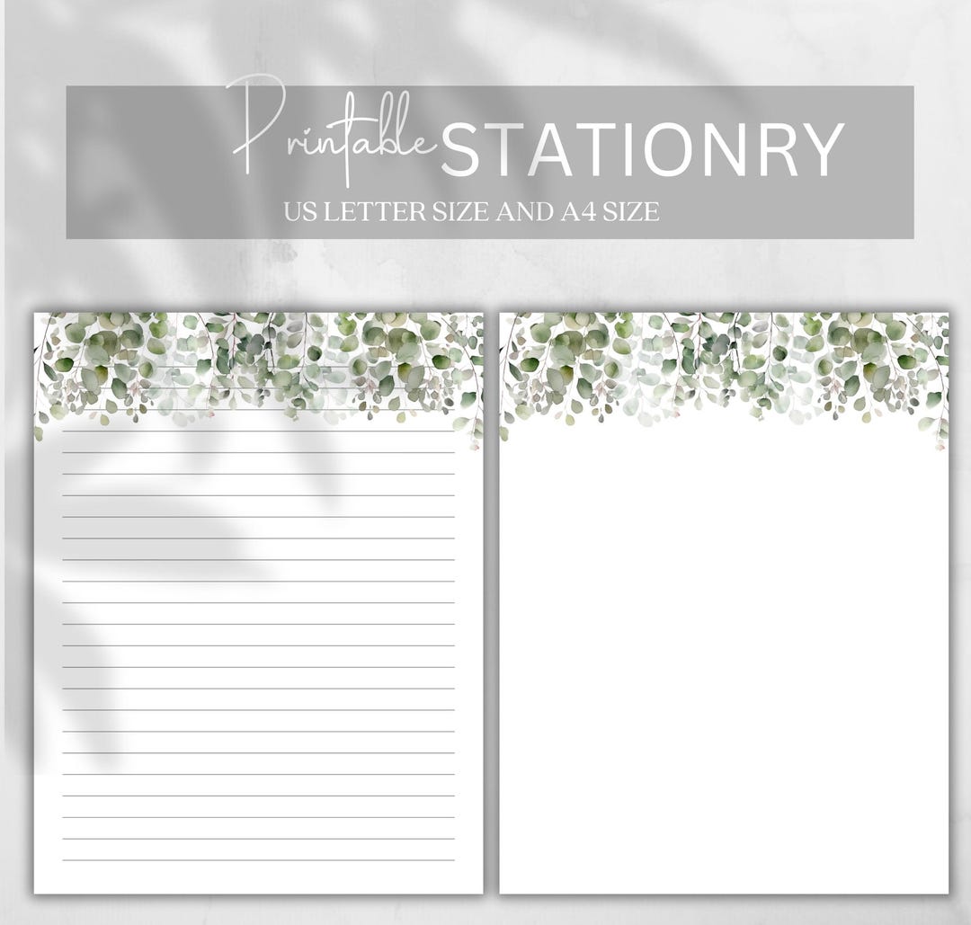 Printable Stationery, Greenery Writing Paper, Letter Writing Paper ...