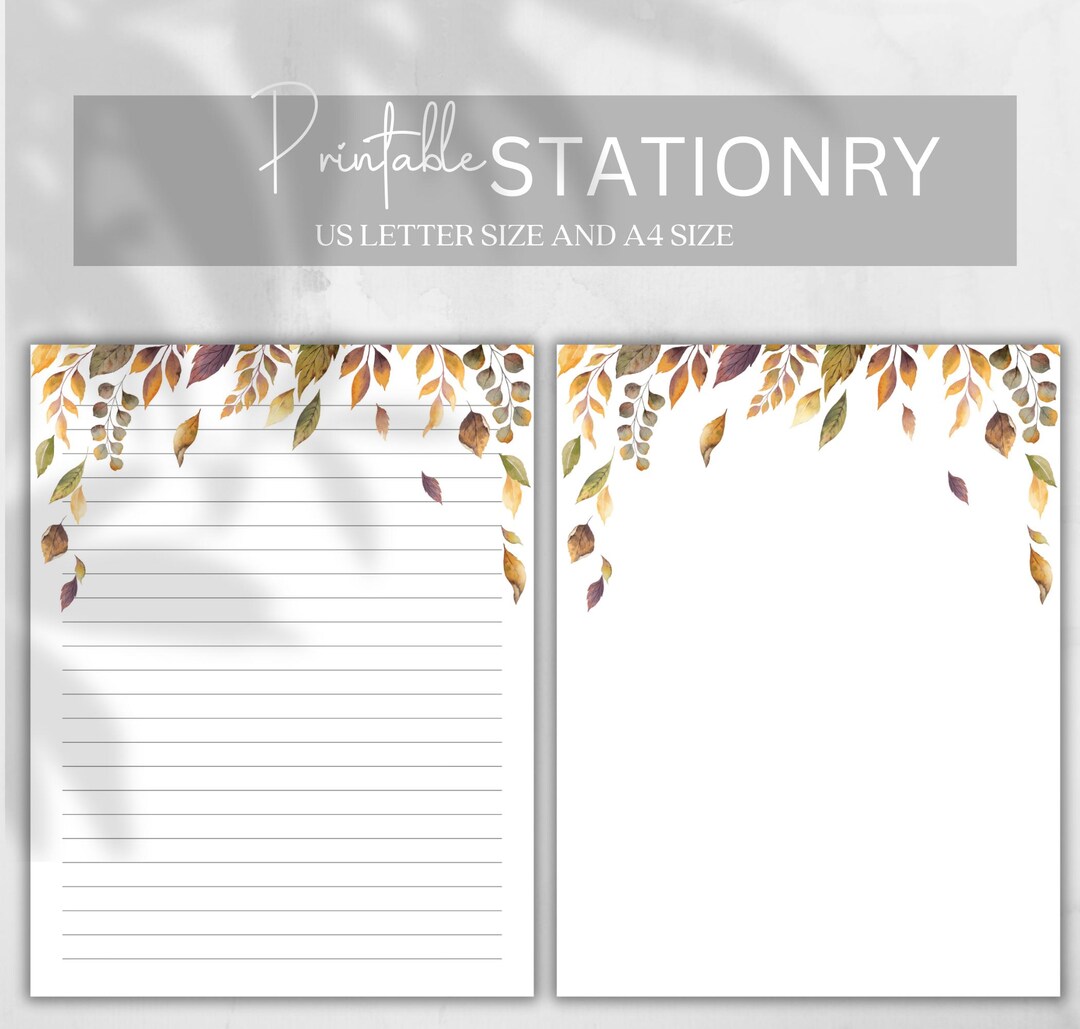 Printable Stationery, Autumn Writing Paper, Printable Letter Writing ...