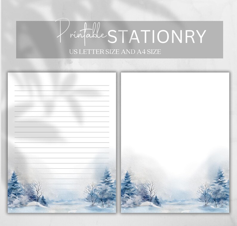 Printable Stationery, Winter Writing Paper, Printable Letter Writing ...