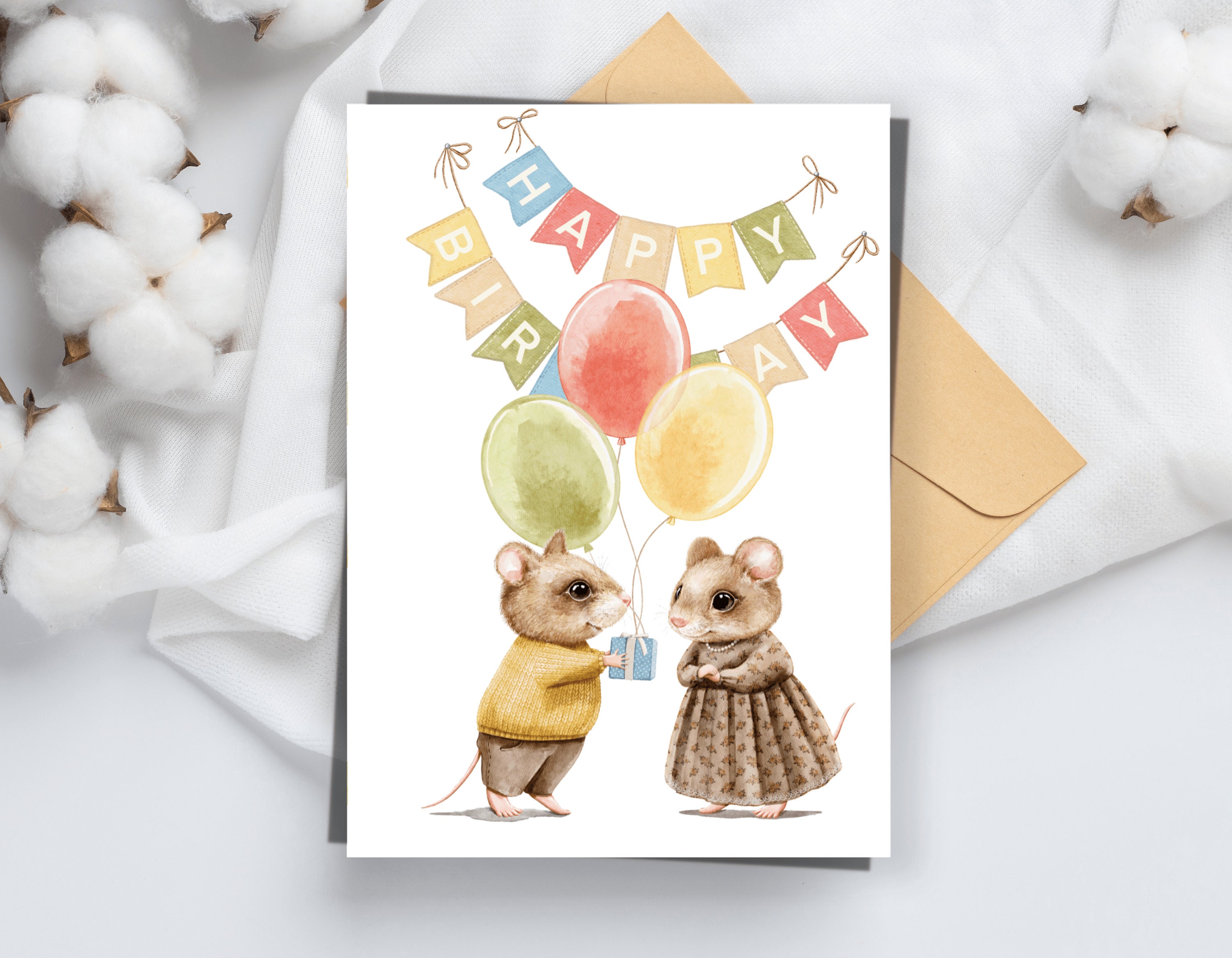 Printable Birthday Card, Foldable Birthday Card, Blank Birthday Card ...