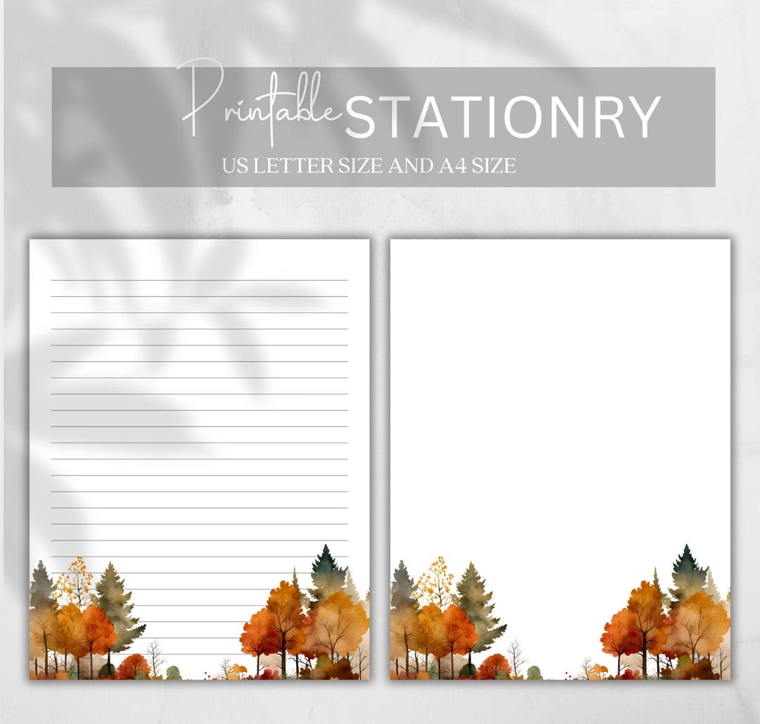 Printable Stationery, Autumn Writing Paper, Printable Letter Writing ...