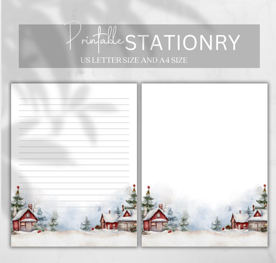 Printable Stationery, Winter Writing Paper, Printable Letter Writing ...