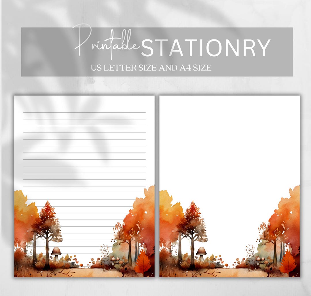 Printable Stationery, Autumn Writing Paper, Printable Letter Writing ...