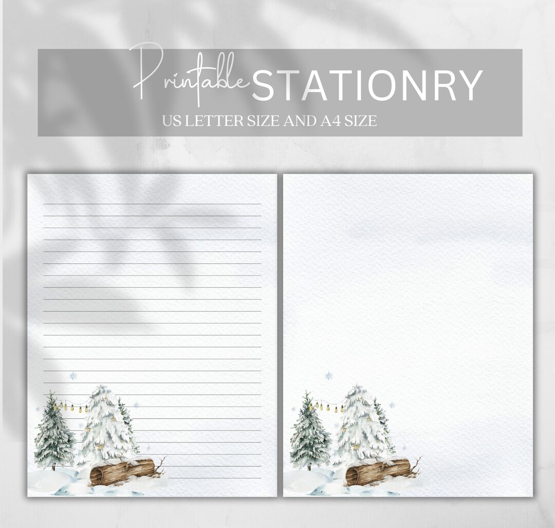 Printable Stationery, Winter Writing Paper, Printable Letter Writing ...