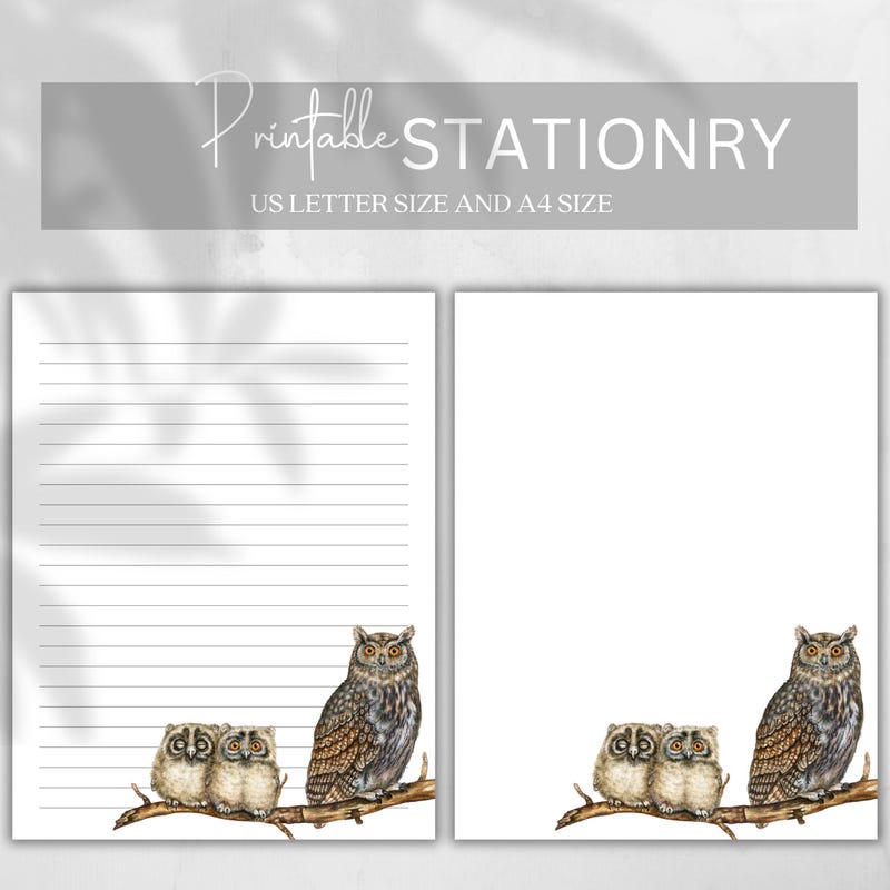 Owls Writing Paper - Etsy