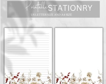 Printable Stationery, Floral Writing Paper, Printable Letter Writing ...