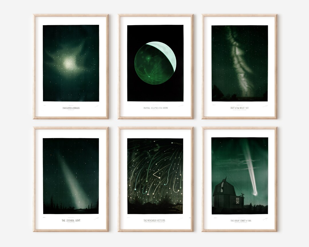 Star Gazing Print Set, Printable Celestial Art Set of 6 Prints, Star ...