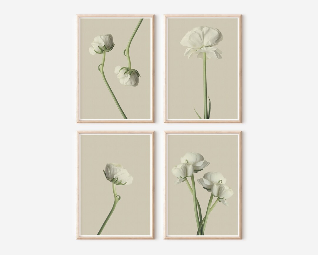 Minimalistische Blumendruck Set Neutral Blume Kunst-Sofortiger Download ...