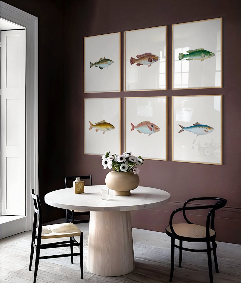 Marine Fish Prints Gallery Wall Set: British Fish Breeds (digital ...