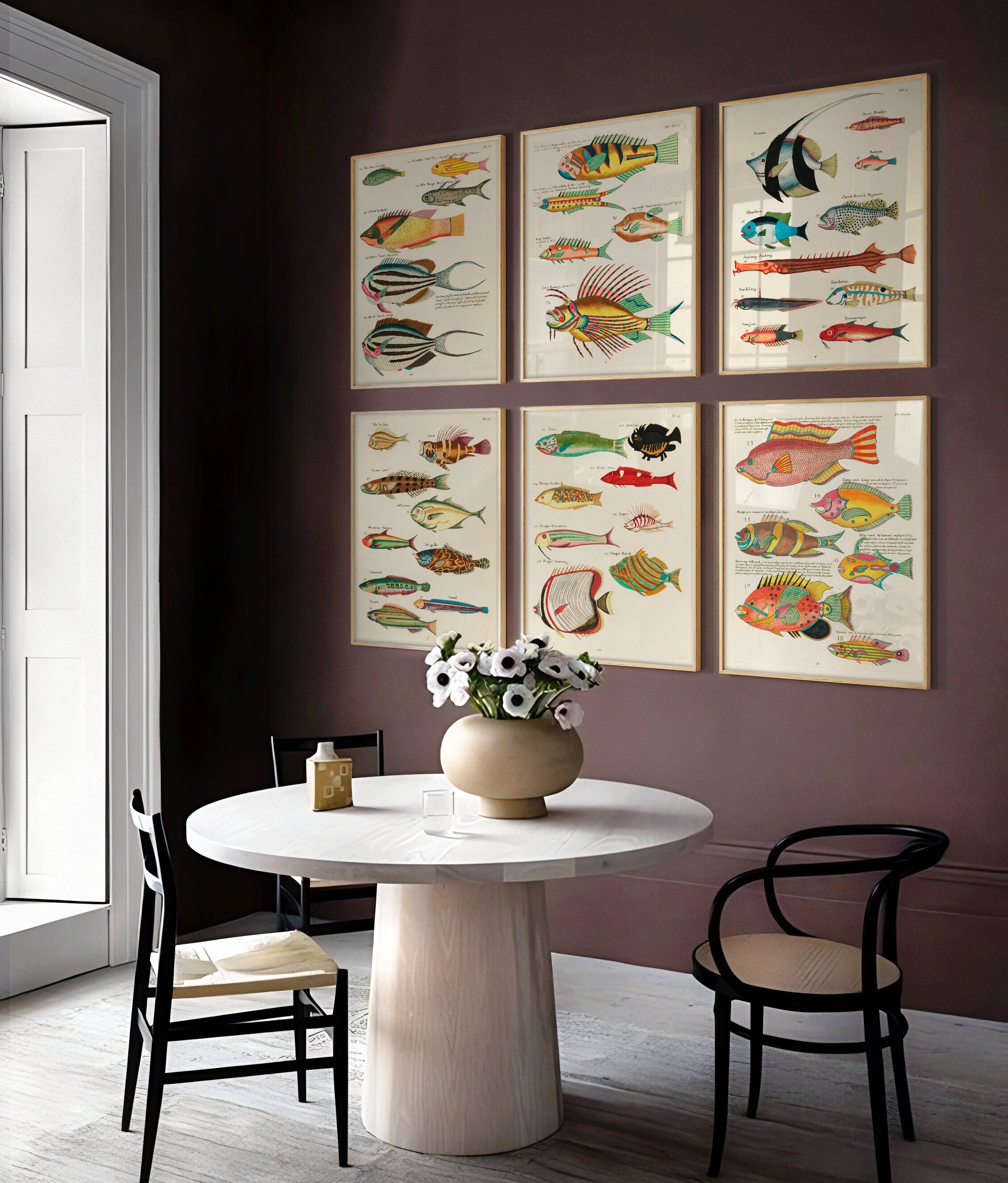 Vintage Fish Prints, Vintage Marine Wall Art Set, Marine Fish Print Set ...
