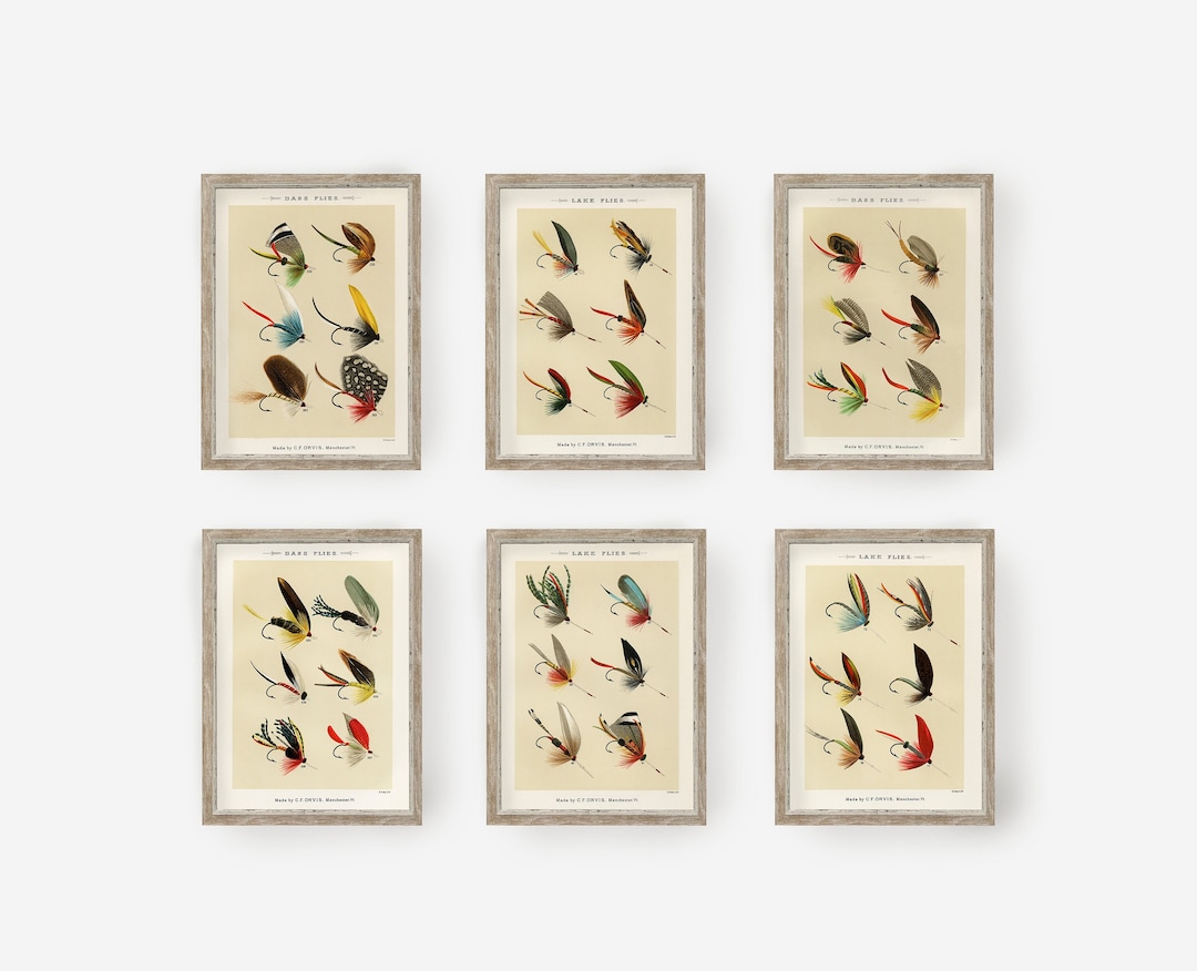 Fly Fishing Gallery Wall Set Vintage Fishing Wall Art - Etsy