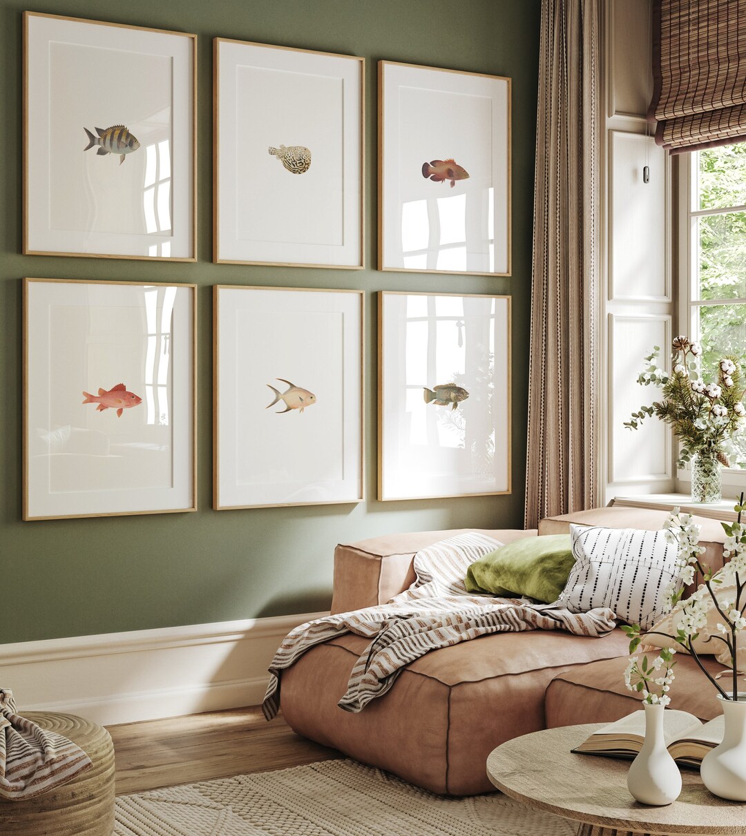 Marine Life Prints Gallery Wall Set: Vintage Fish Art (digital Download ...