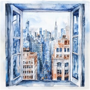 14 Window City View Clipart, Window With City Landscape, Printable ...