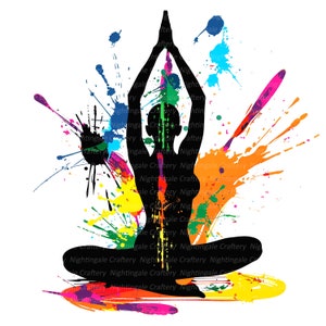 9 Yoga Fitness, Yoga Clipart, Meditation, Printable Watercolor Clipart ...