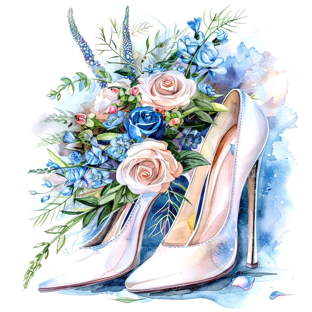 10 Floral Prom Shoes Clipart, High Heels Clipart, High Quality Jpgs ...