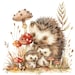 12 Hedgehog Family Clipart, Hedgehog Clipart, Printable Watercolor ...