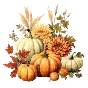 10 Thanksgiving Clipart, Autumn Vegetables, Printable Watercolor ...
