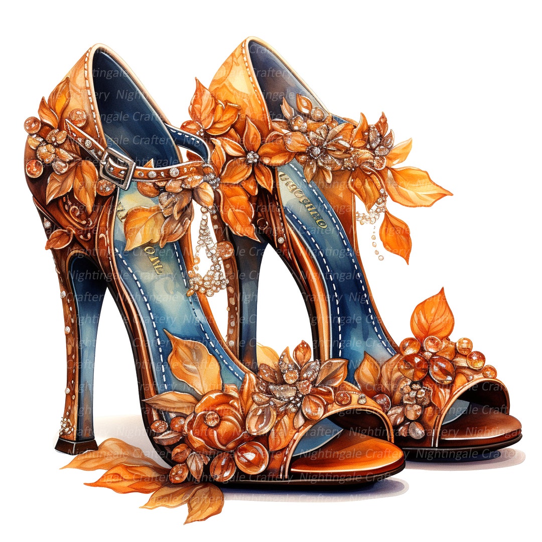 10 Autumn Prom Shoes Clipart, High Heels Clipart, Digital Clipart ...