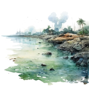 12 Polluted Waters Clipart, Printable Watercolor Clipart, High Quality ...