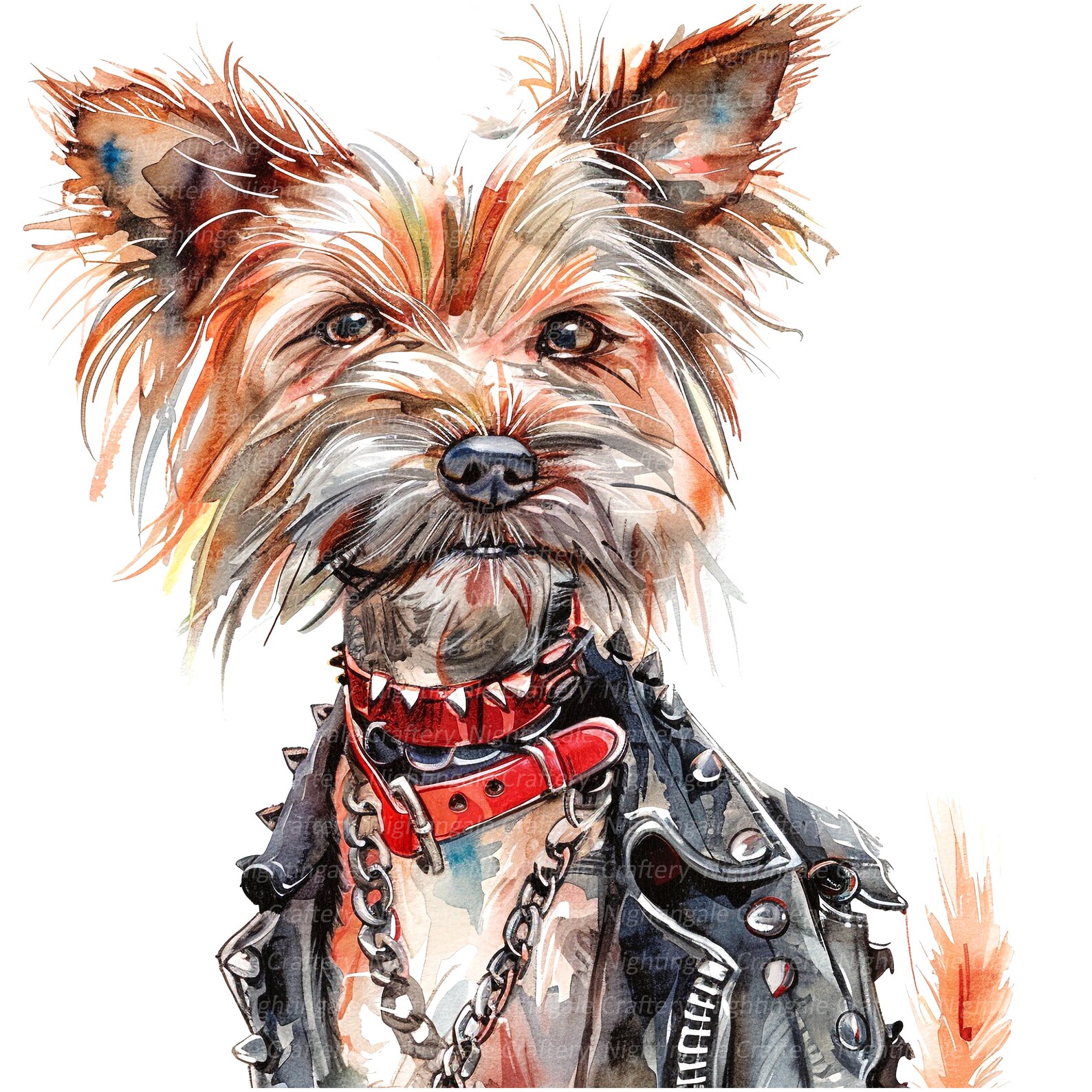 12 Dog Punk Clipart, Punk Rock Clipart, Printable Watercolor Clipart ...