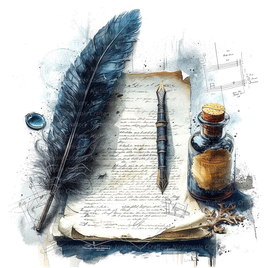 12 Antique Paper Clipart, Vintage Pen Set, High Quality Jpg/pngs ...