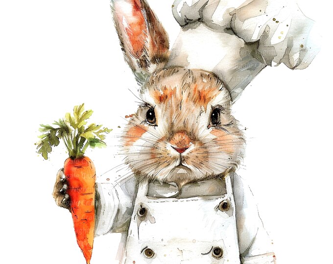 Bunny Baking, Chef & Kitchen Clipart - Delightful and Whimsical Designs ...