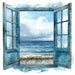 12 Window Ocean View Clipart, Window to Sea Clipart, Printable ...