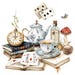 10 Alice in Wonderland, Mad Tea Party Clipart, Printable Watercolor ...