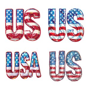 16 USA Title Clipart, USA Flag, Patriotic Title, Printable Watercolor ...