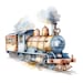 10 Cartoon Locomotives Clipart, Antique Train, Printable Watercolor ...