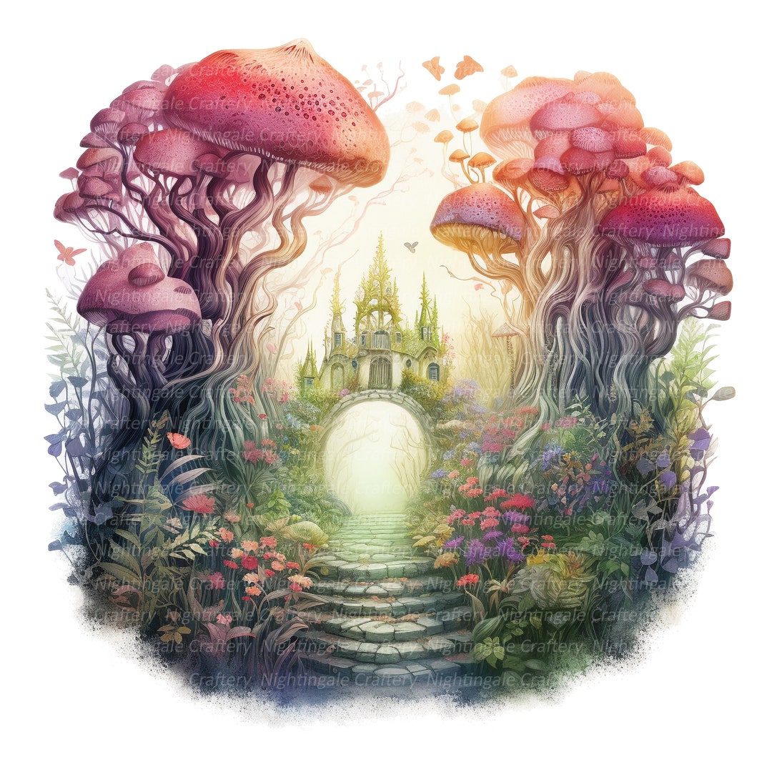 12 Secret Garden Clipart Psychedelic Mood Printable - Etsy