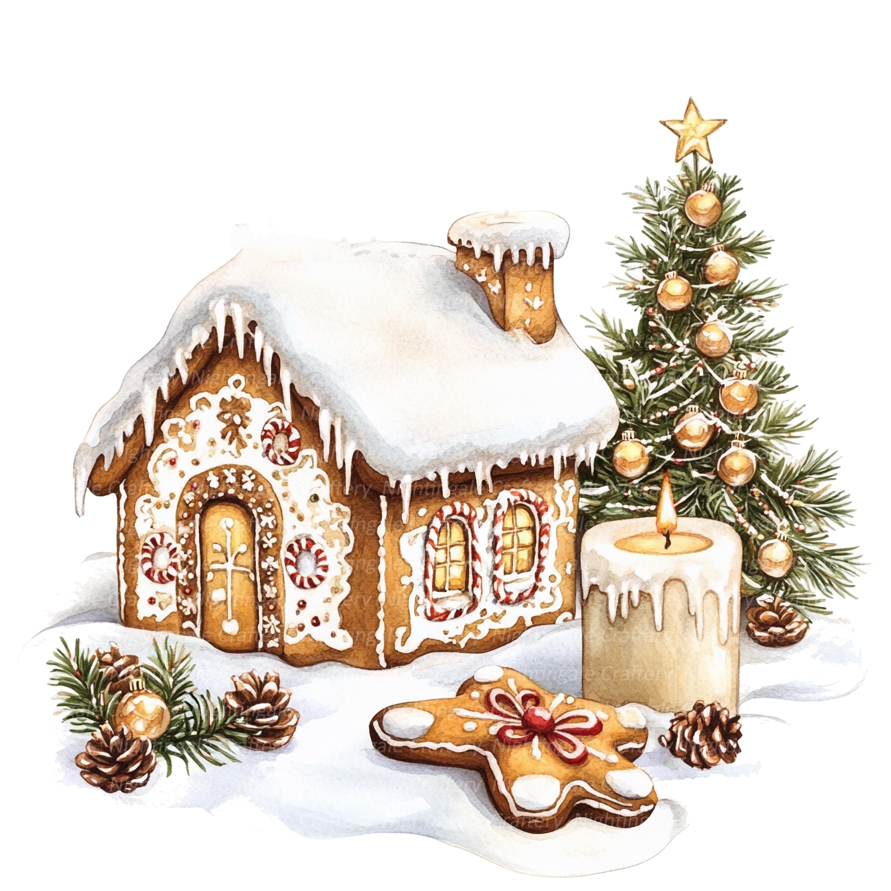 13 Gingerbread House Clipart, Christmas Decor Clipart, Printable ...