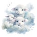 8 Sheep Clouds Clipart, Lamb, Nursery Print, Printable Watercolor ...