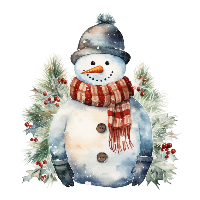 Snowman Clipart - Etsy