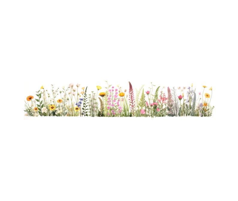 18 Flower Border MIX Clipart, Floral Border Bundle, Digital Clipart ...
